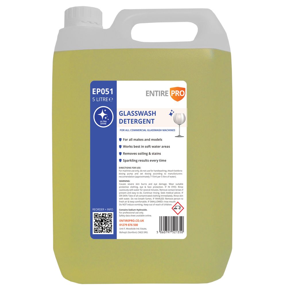 EntirePro Glasswash Detergent 5 Litre | Entire Pro