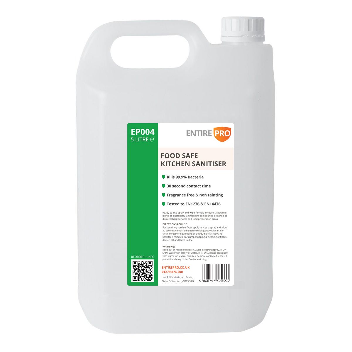 EntirePro Food Safe Kitchen Sanitiser 5 Litre | Entire Pro